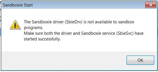 The Sandboxie driver (SbieDrv) is not available to sandbox programs - Techyv.com